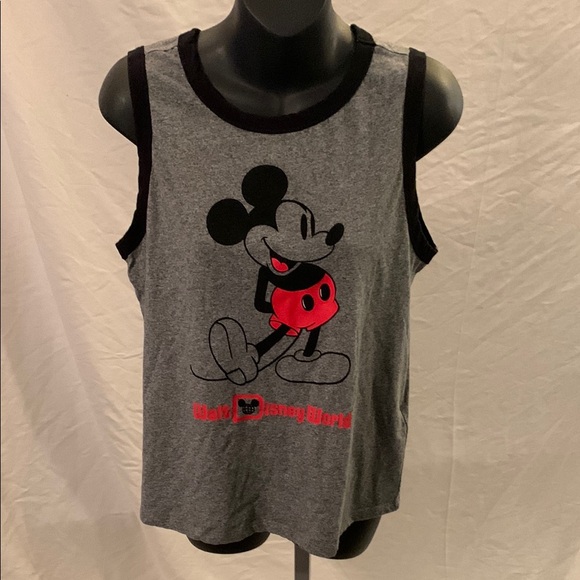 Disney | Tops | Disney Mickey Mouse Gray And Black Muscle Tee | Poshmark